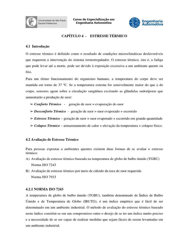 Cap 4. Estresse Térmico | PDF | Transpiração | Calor