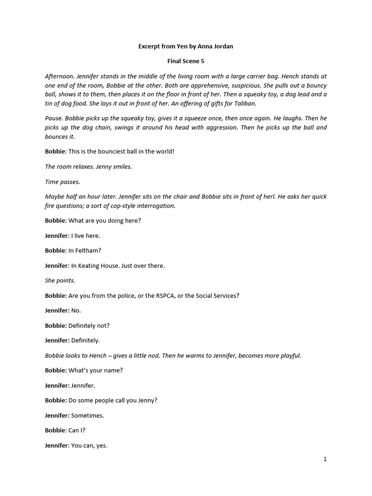 Excerpt From YEN by Anna Jordan PRODUCTION VERSION | PDF