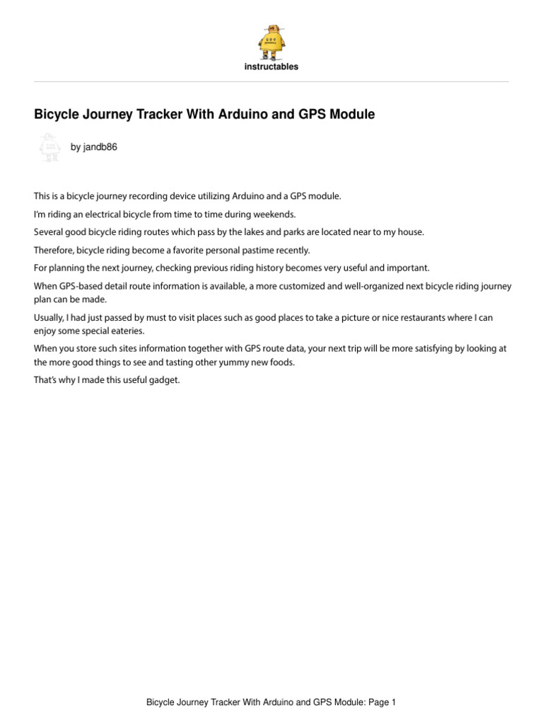 Bicycle-Journey-Tracker-With-Arduino-and-GPS-Modul | Download Free PDF | Global Positioning ...