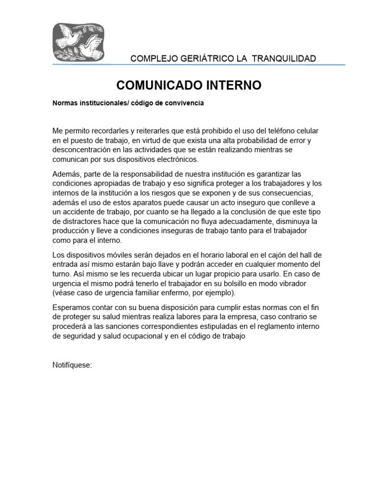 Comunicado Interno | PDF | Negocios | Computadoras