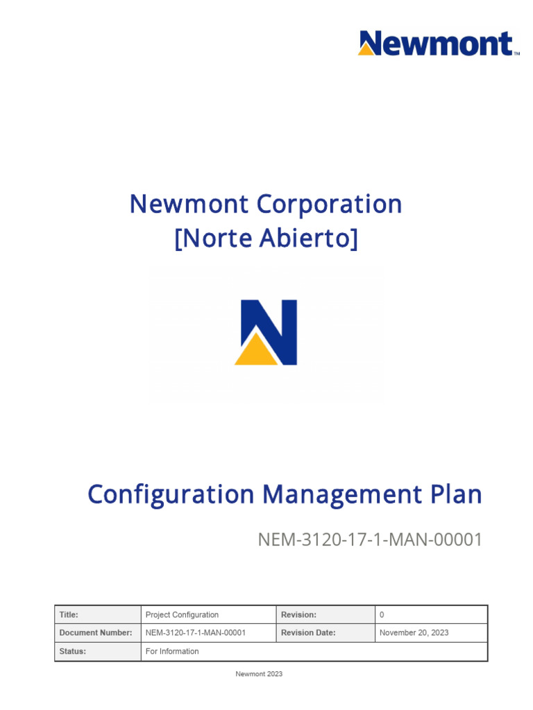 Norte Abierto - Aconex Project Configuration Management Plan | Download ... Norte Abierto - Aconex Project Configuration Management Plan | Download ...