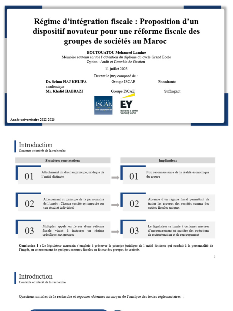 Présentation de La Soutenance | PDF | Impôts | Maroc