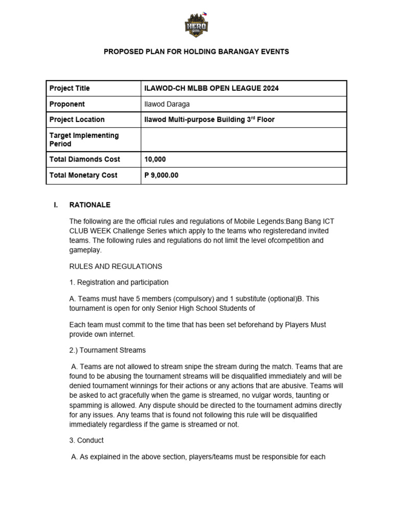 Barangay Event Proposal (Template) | PDF