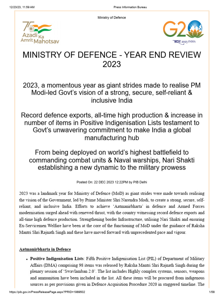 MINISTRY-DEFENCE_231223 | PDF