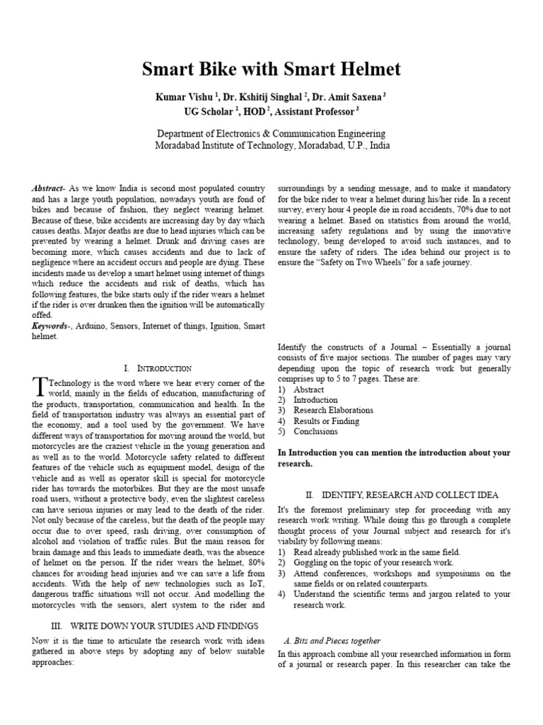 IJSRP Paper Submission Format Double Column | PDF | Motorcycle ...
