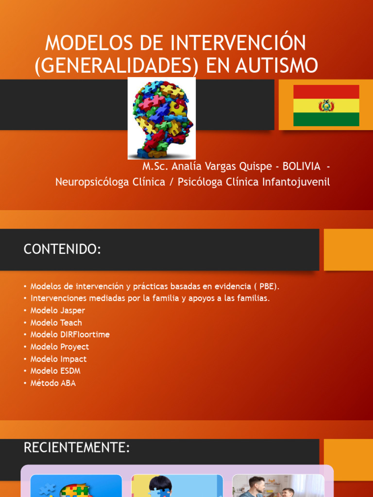 Modelos de Intervención (Generalidades) en Autismo | PDF | Espectro ...