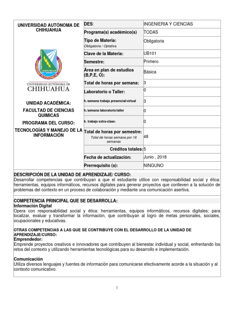 Programa de Curso | PDF | Tecnología de información y comunicaciones ...