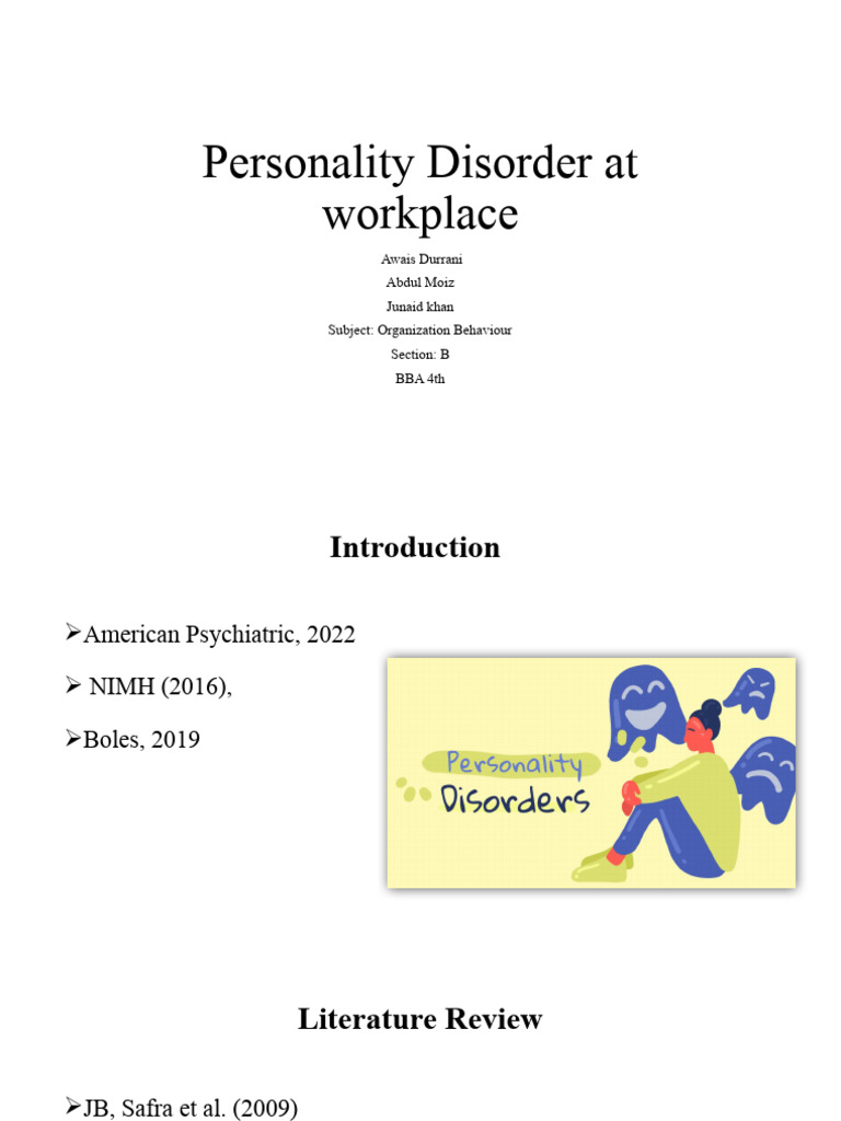 Personality Disorder at Work Place | PDF