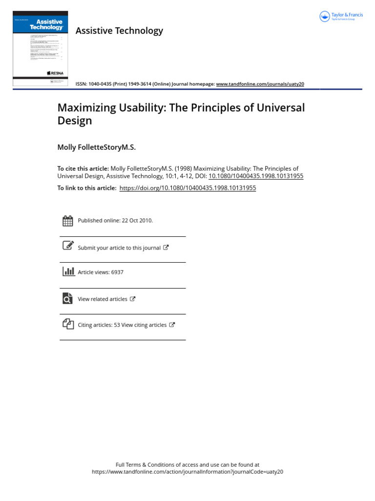 Maximizing Usability The Principles of Universal Design | PDF ...