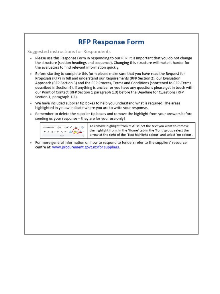 5caab3e21aed36128f707bf9 - RFP Response Form | PDF | Request For ...