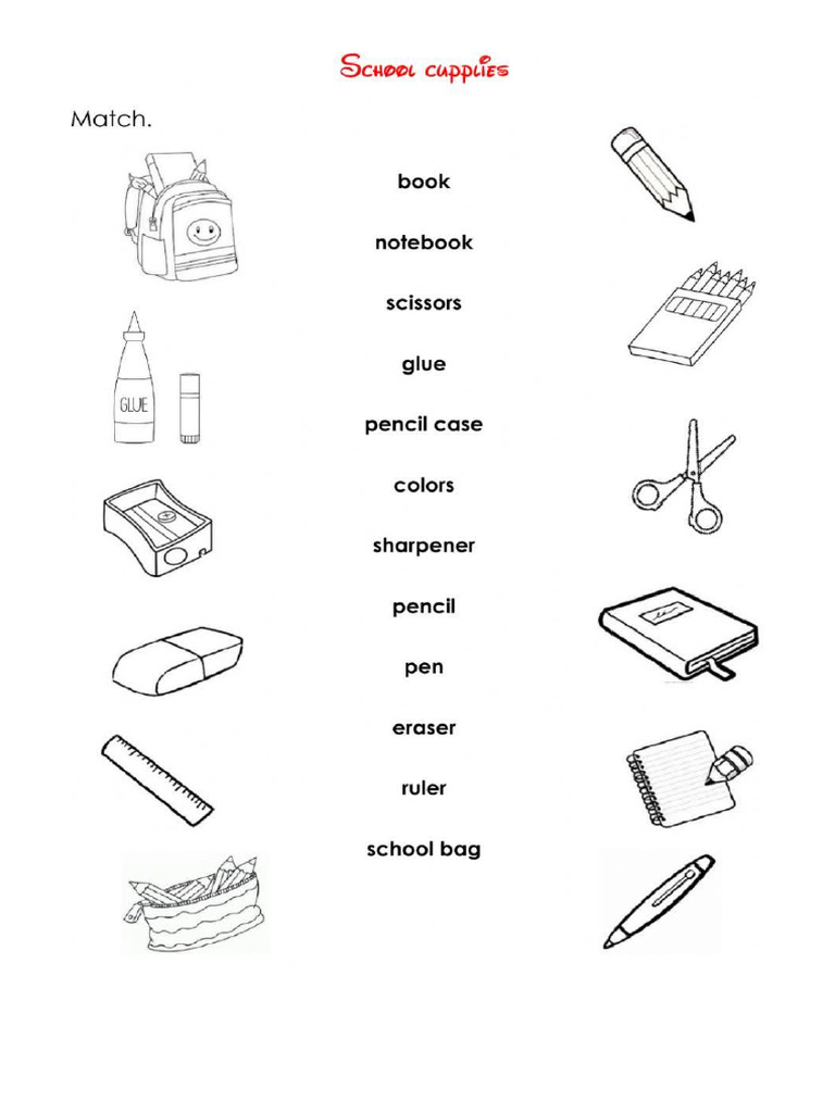 Utiles Escolares en INGLES | PDF