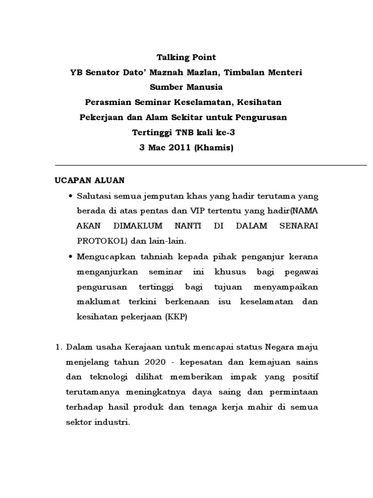 Seminar KKP oleh Dato' Maznah Mazlan | PDF