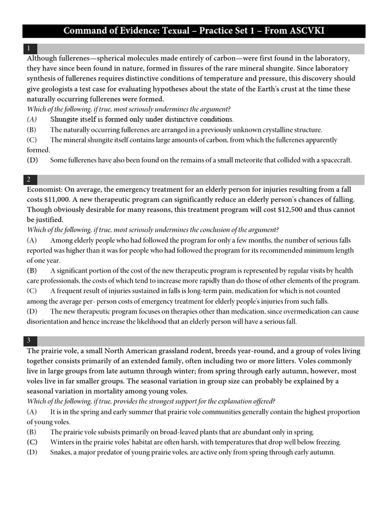 SAT Practice Command of Evidence - Practice Set 1 | PDF | Wheat | Sharks