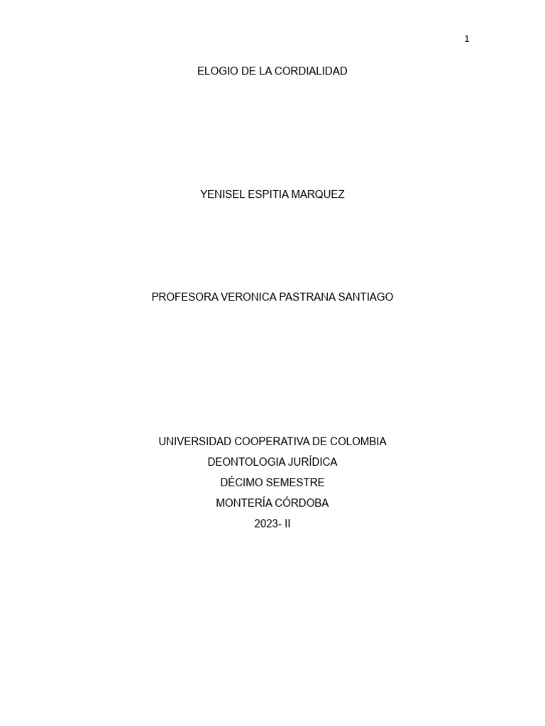 Elogio de La Cordialidad | PDF | Abogado | Juez
