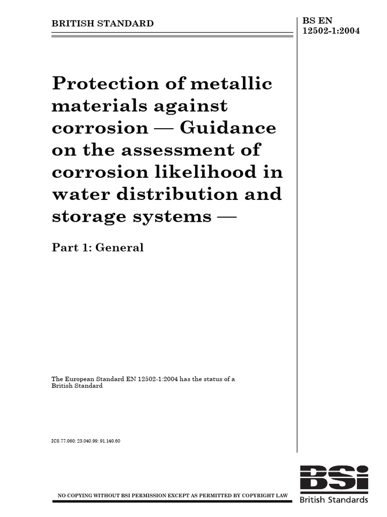 BS en 12502-1-2004 | Download Free PDF | Industrial Processes | Materials