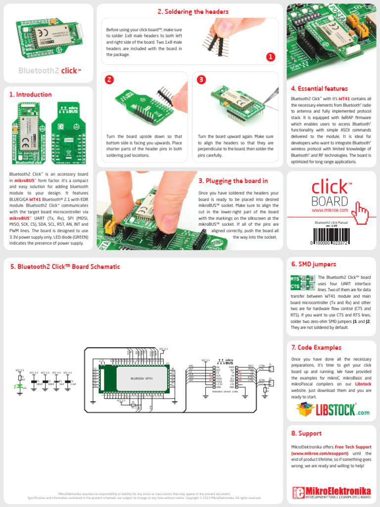 bluetooth-2-click-manual-v100 | Download Free PDF | Bluetooth | Electrical Engineering