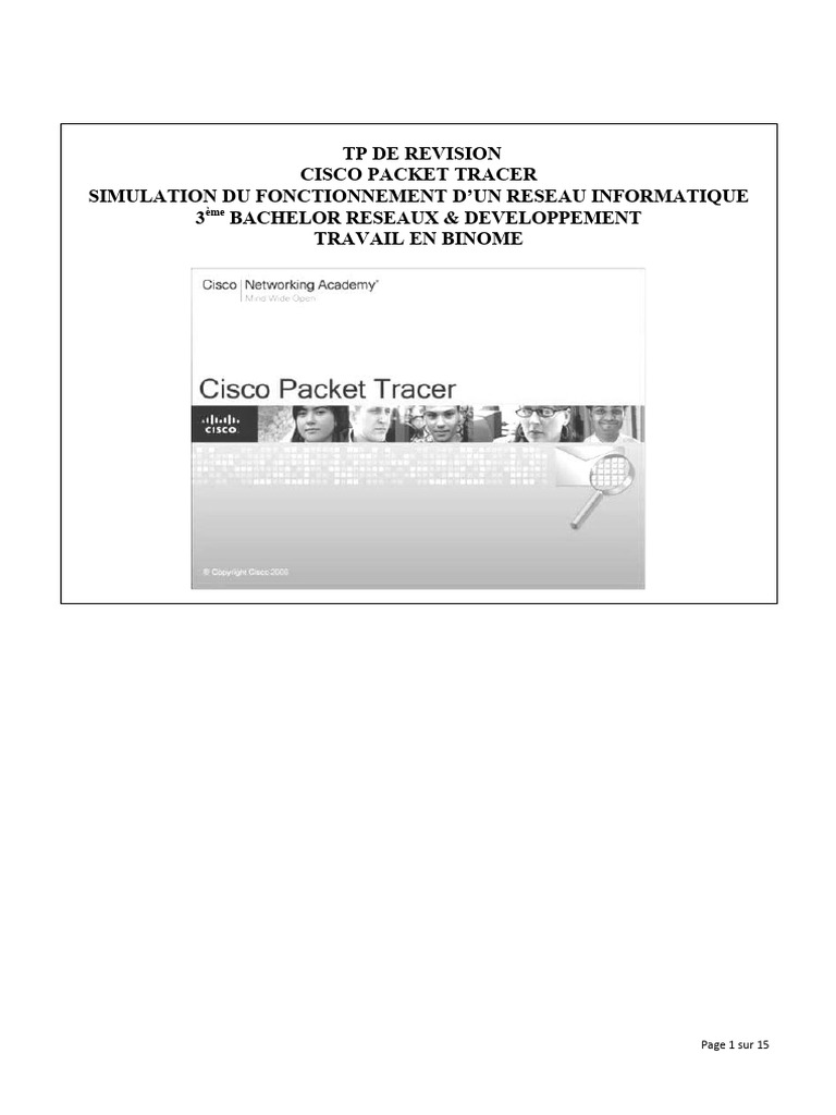 TP Cisco Packet Tracer : Réseaux Informatiques | PDF | Adresse IP | Routage