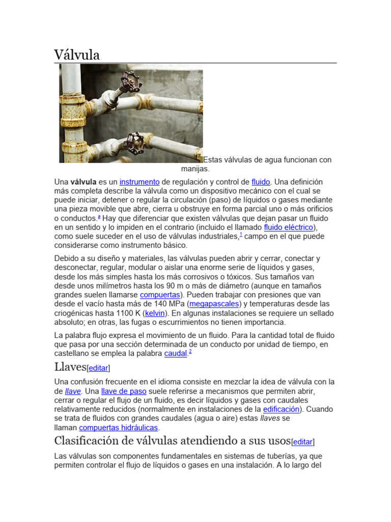 Válvula | PDF | Válvula | Líquidos