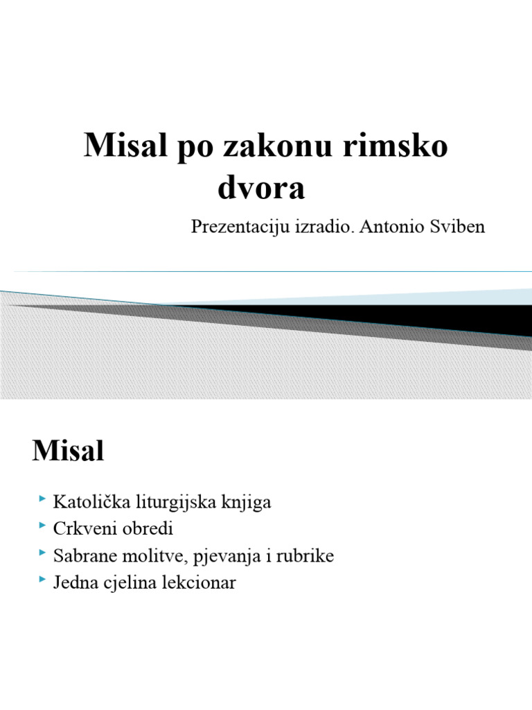 Misal Po Zakonu Rimsko Dvora | PDF