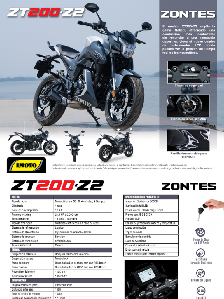 Ficha - ZT200 Z2 1 | PDF | Inyección de combustible | Embrague