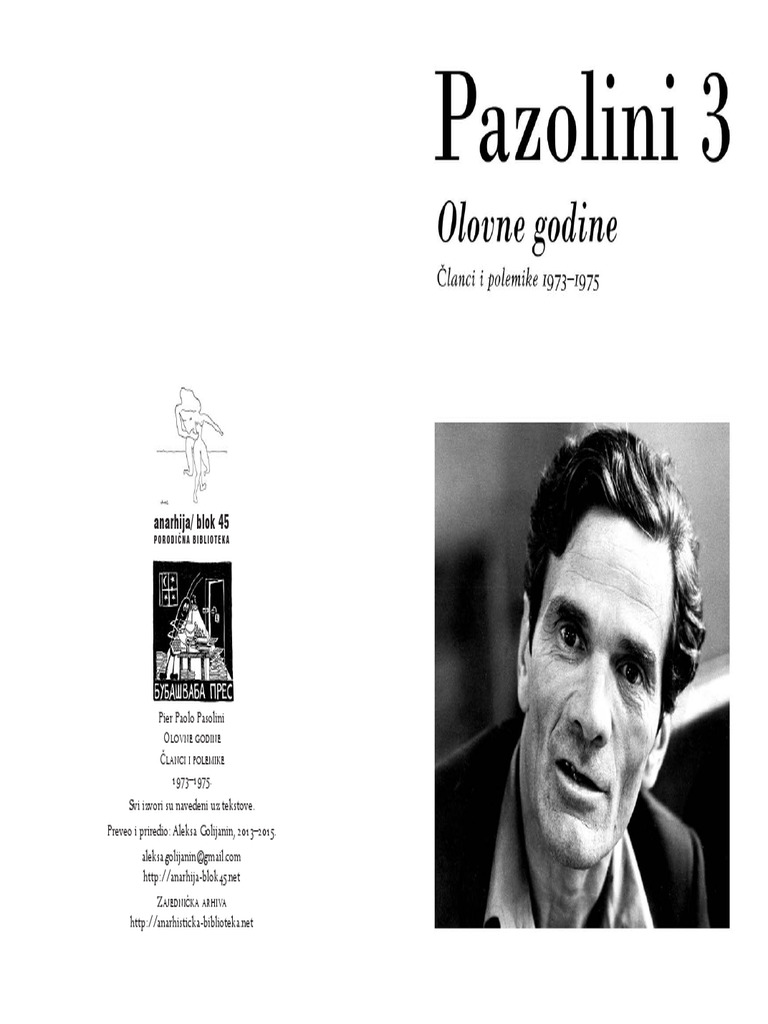 Pasolini 3 Olovne Godine | PDF