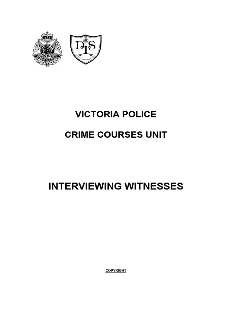 Interviewing Witnesses | PDF | Witness | Senses