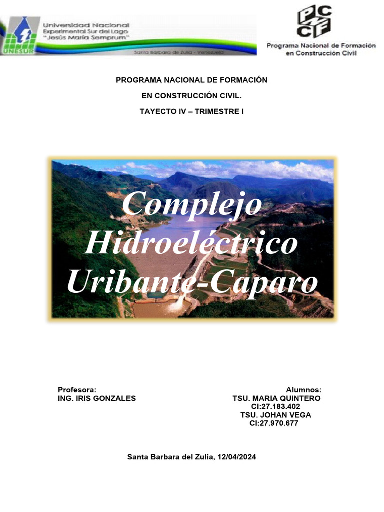 Represa Uribante-Caparo | PDF | Represa | Hidroelectricidad