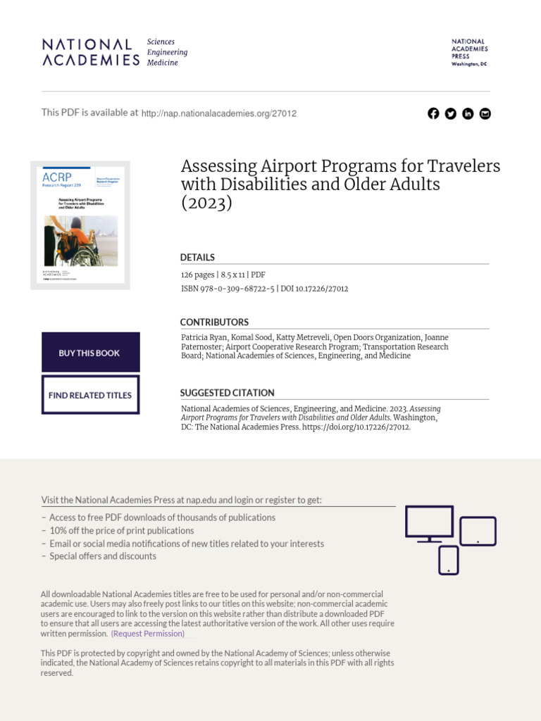239 - Assessing Airport Programs For Travelers With Disabilities and ...