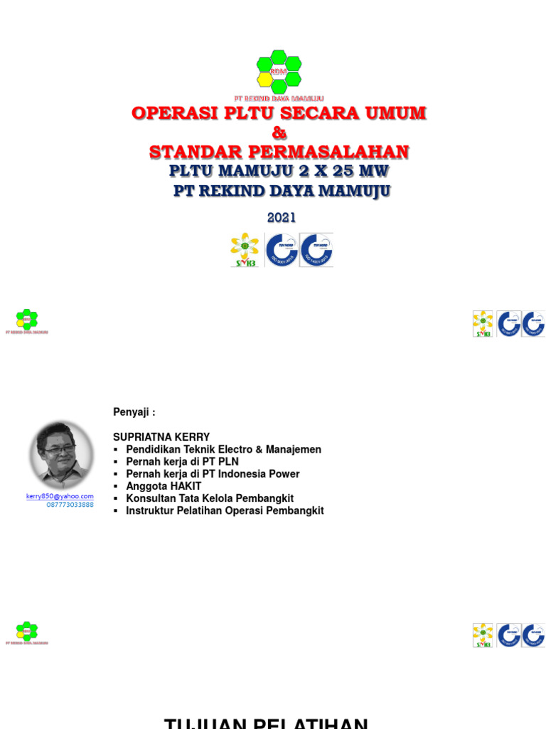 Operasi PLTU PT Rekind Daya Mamuju | PDF