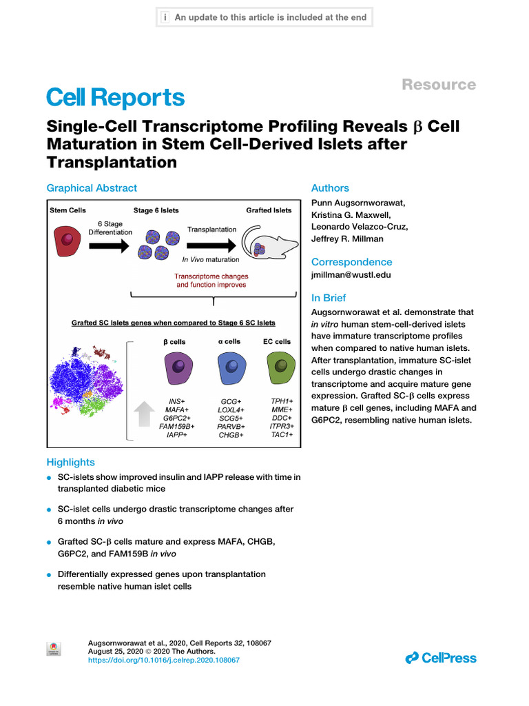 Single-Cell Transcriptome Profiling Reveals B Cell Maturation in Stem ...