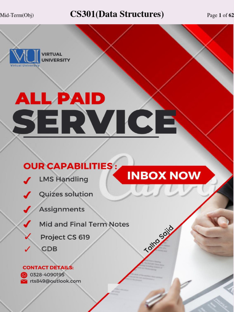 CS301 Midterm MCQs by Talha Sajid | PDF | Parameter (Computer Programming) | Pointer (Computer ...