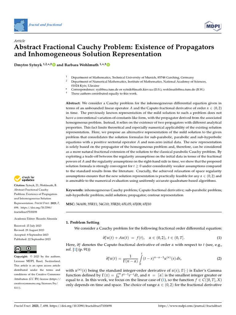 Abstract Fractional Cauchy Problem Existence Of Pr Download Free Pdf