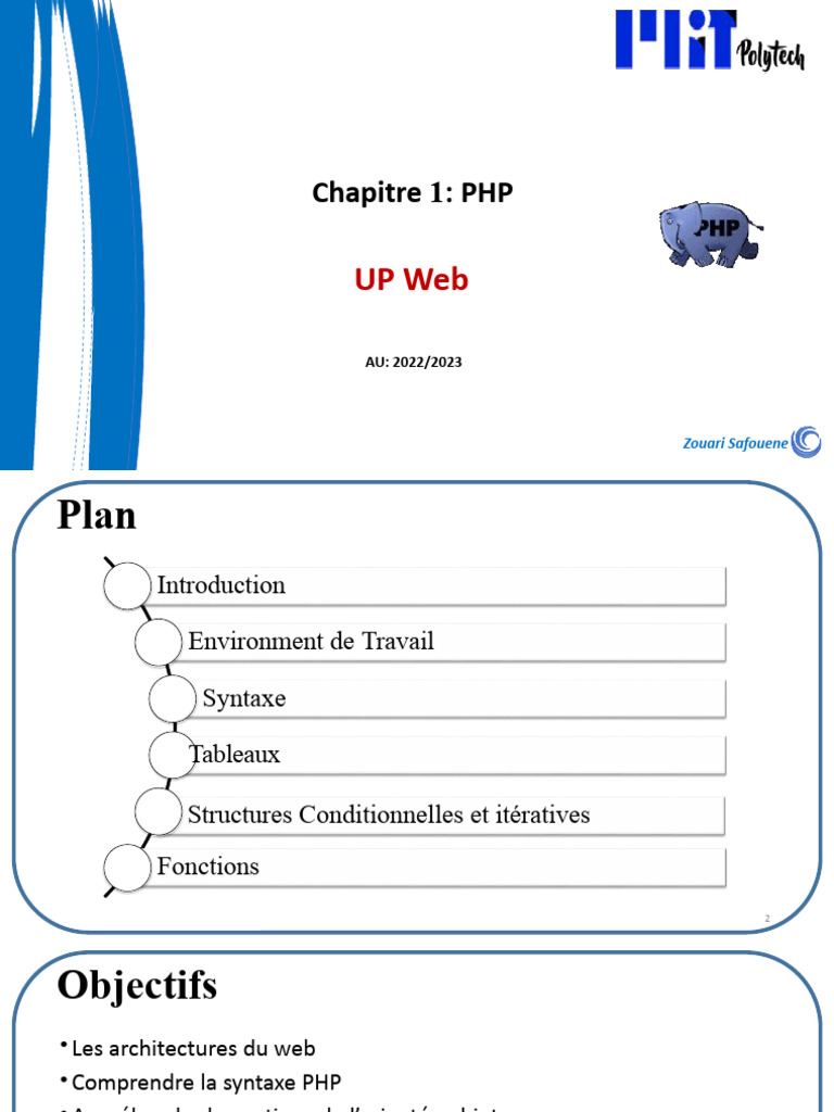 Chapitre 1 | PDF | PHP | Variable (informatique)