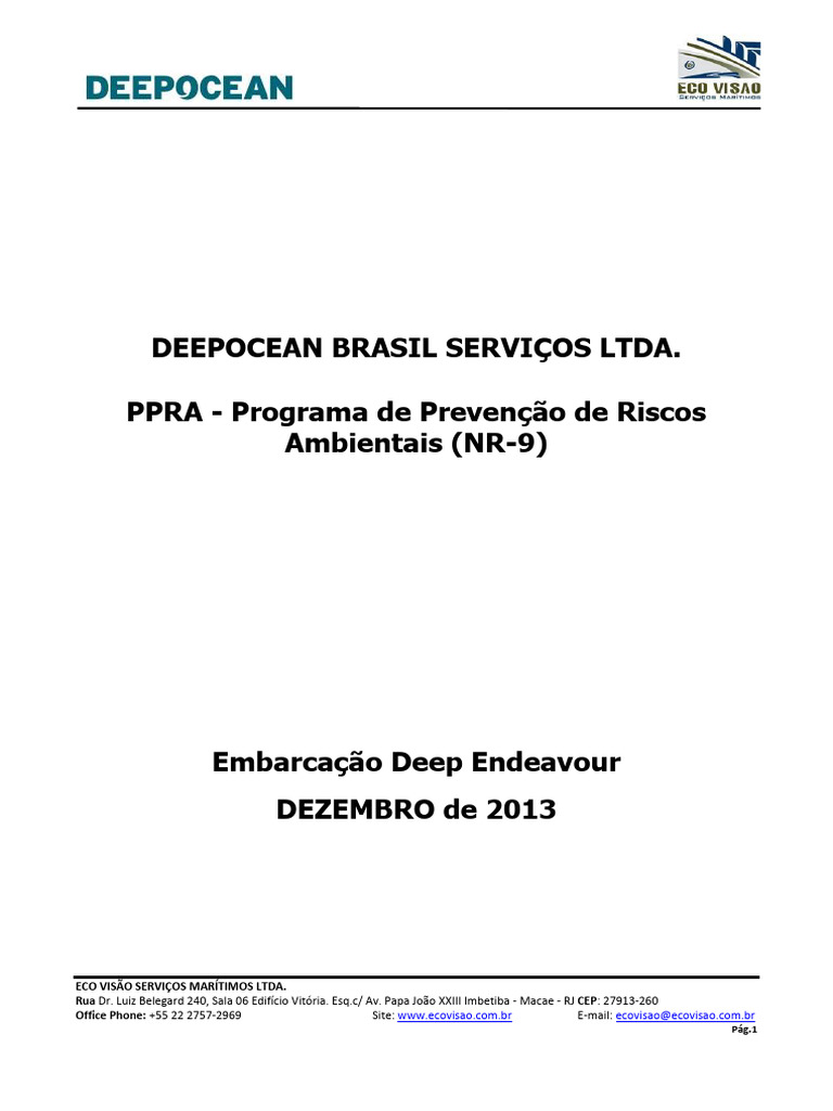 Ppra - Deep Endeavour 2013-2014 | PDF | Tecnologia e Engenharia