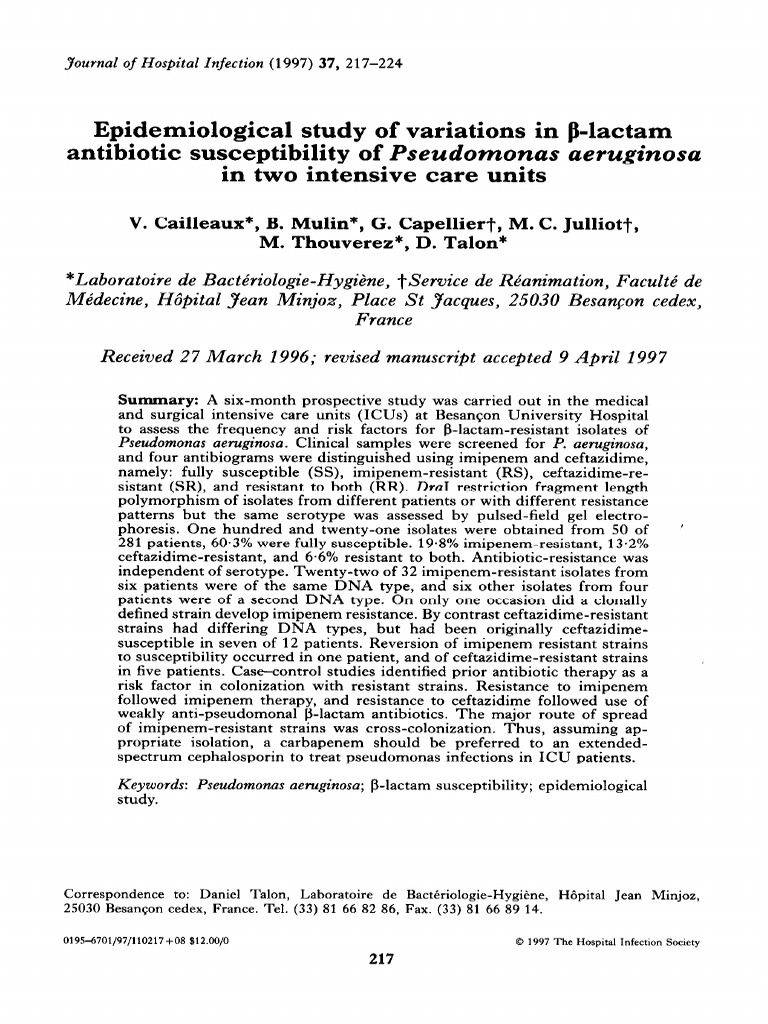 Epidemiological study of variations in b-lactamantibiotic ...