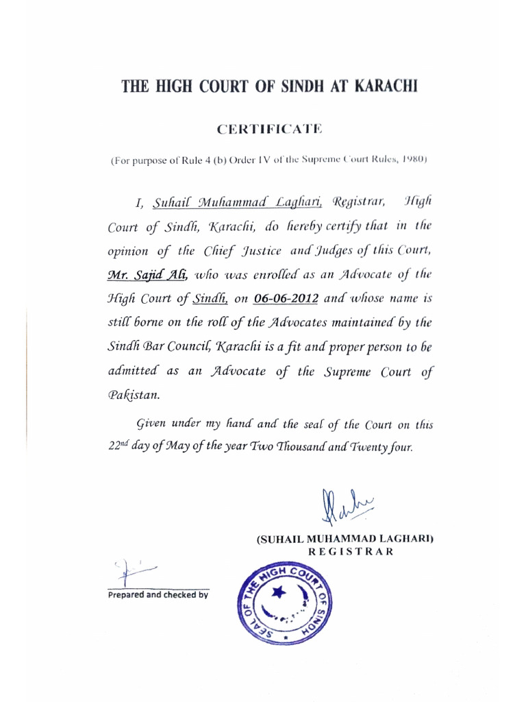 Certificate, Sajid Ali | PDF