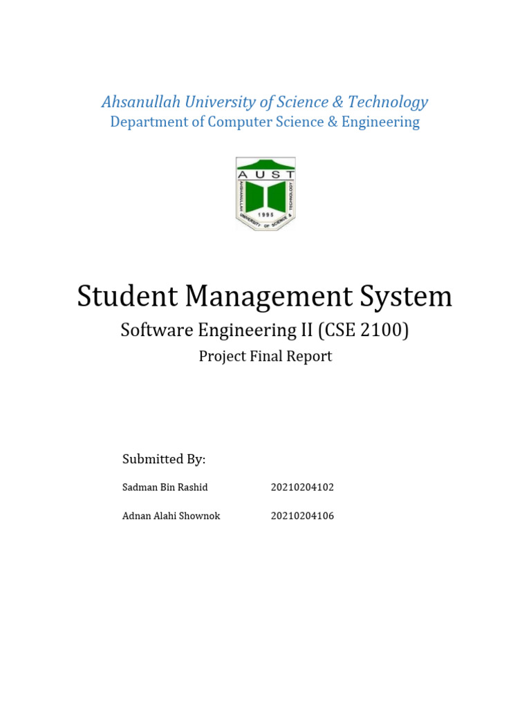 Final Report (Student management system) | Download Free PDF | Software ...