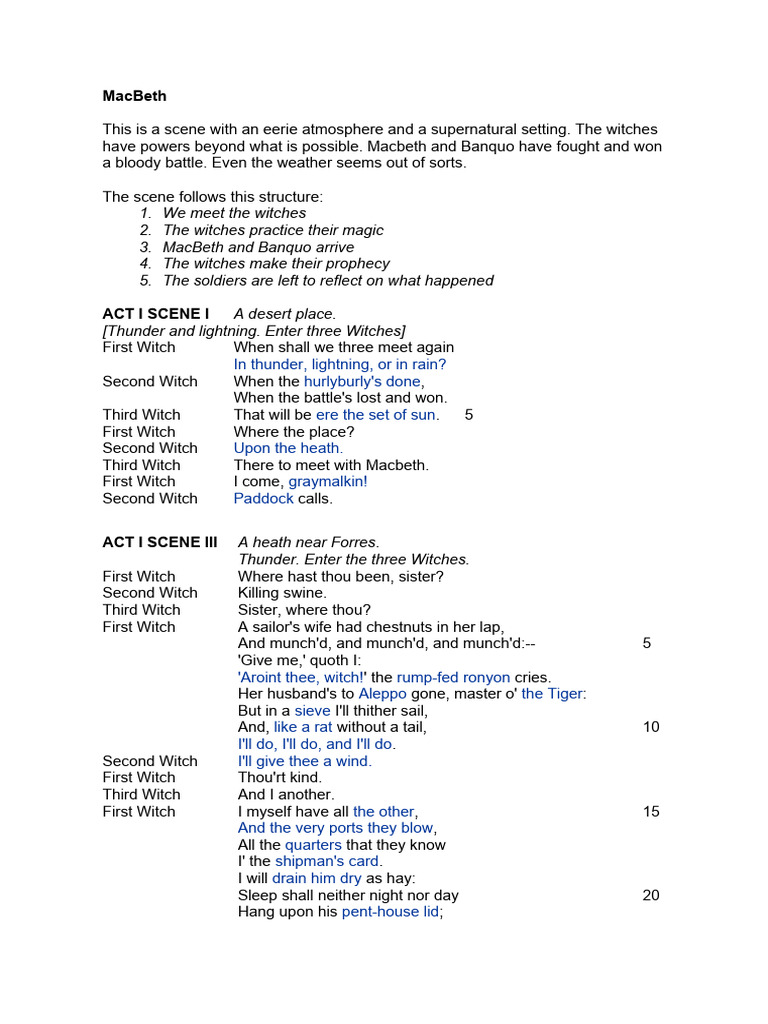 MacBeth - Shakespeare Festival Extracts | PDF | Macbeth
