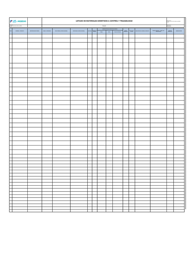 NL - 3000 - NF - FRM - ADP - NNA - QA - 000089 Listado de Materiales ...