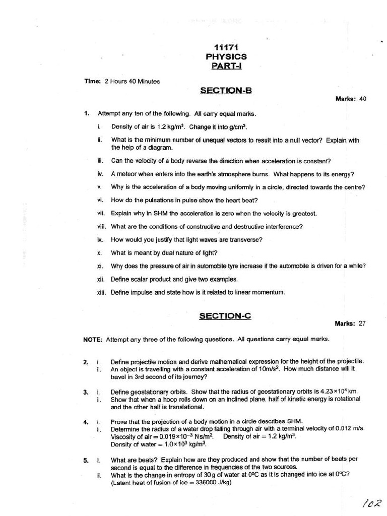 Physics 1st Year | PDF