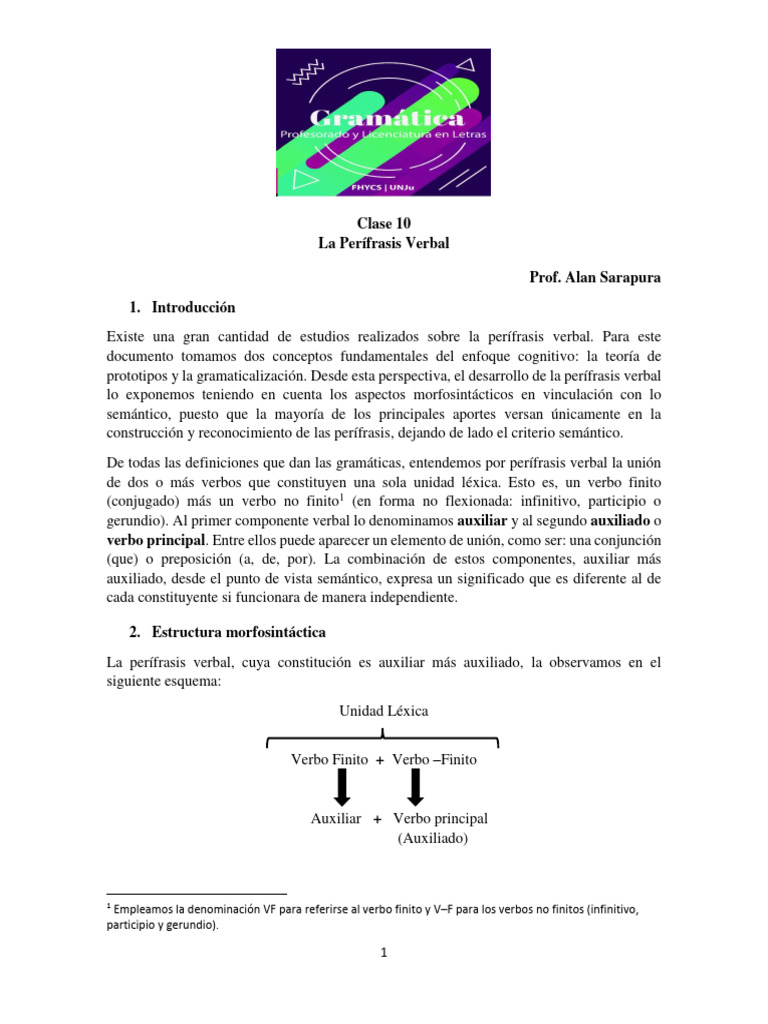 Perífrasis Verbal: Estructura y Semántica | PDF | Verbo | Unidades ...