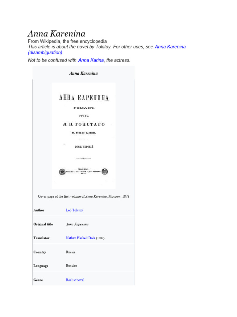 Anna Karenina | Download Free PDF | Anna Karenina