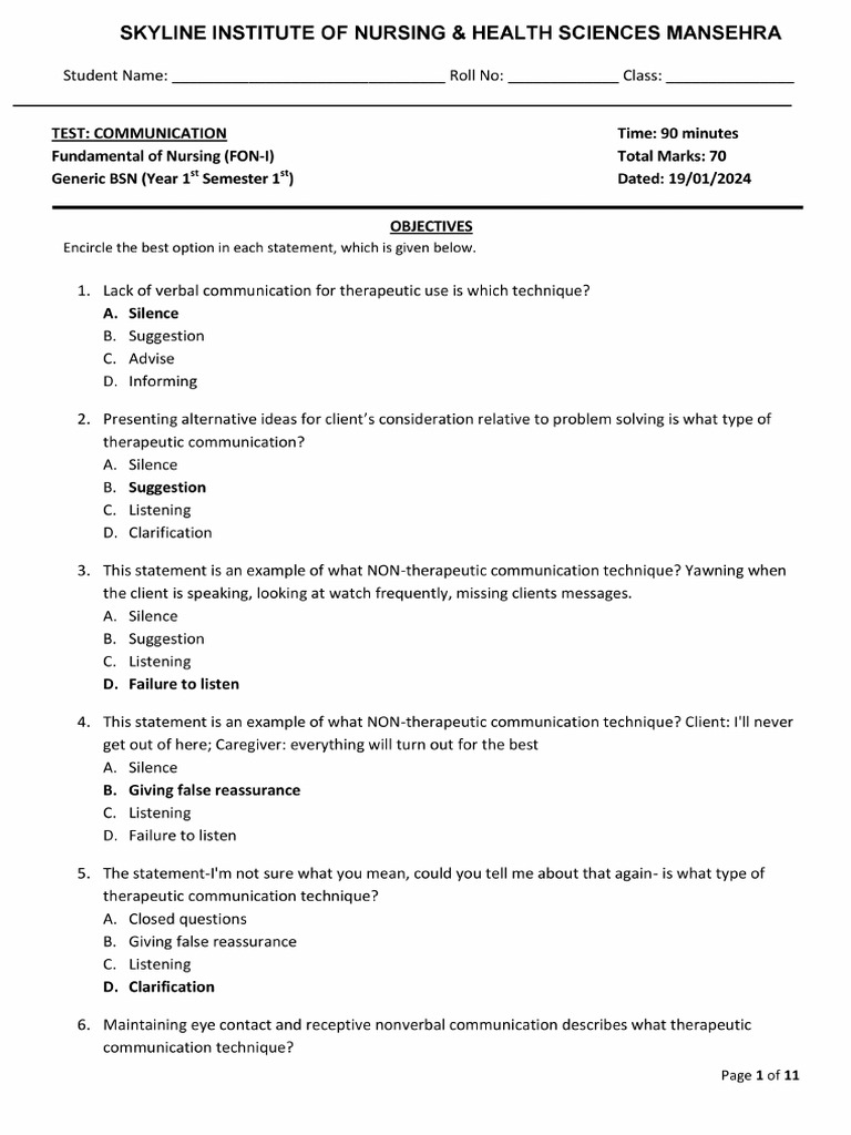Unit 4 Communication Ans | PDF