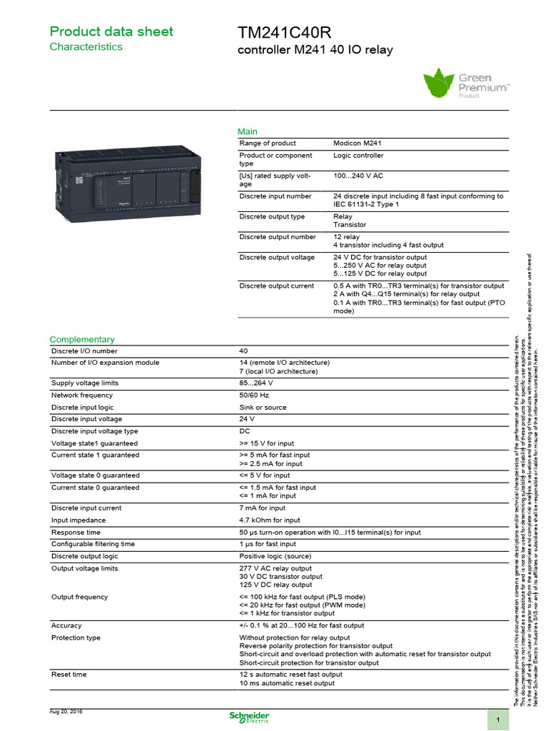 Modicon M241 TM241C40R | PDF