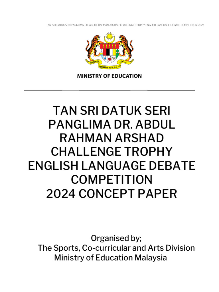 Tan Sri Datuk Seri Panglima DR Abdul Rahman Arshad Challenge Trophy ...