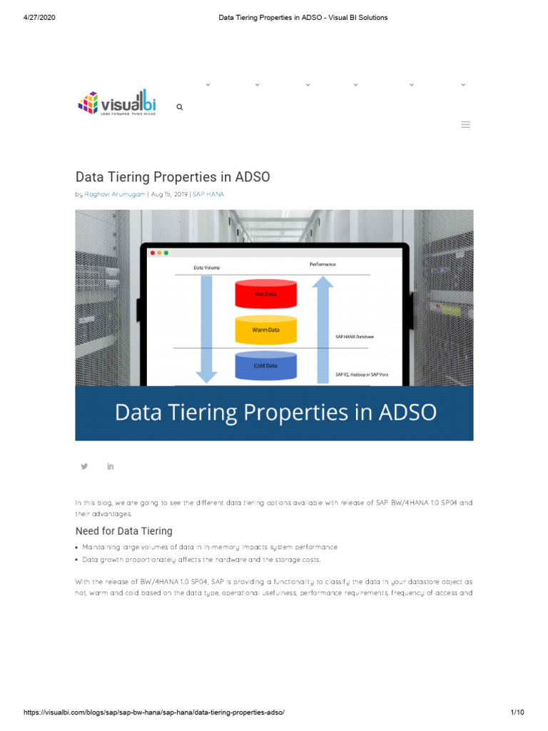 Data Tiering Properties in ADSO - Visual BI Solutions | PDF | Computer Data Storage | Databases