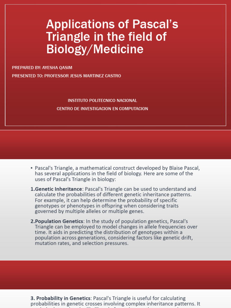 Applications of Pascal's Triangle in The Field of | PDF | Genetics ...