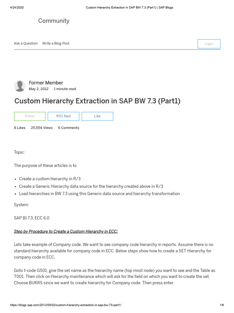 Custom Hierarchy Extraction in SAP BW 7.3 (Part1) _ SAP Blogs ...