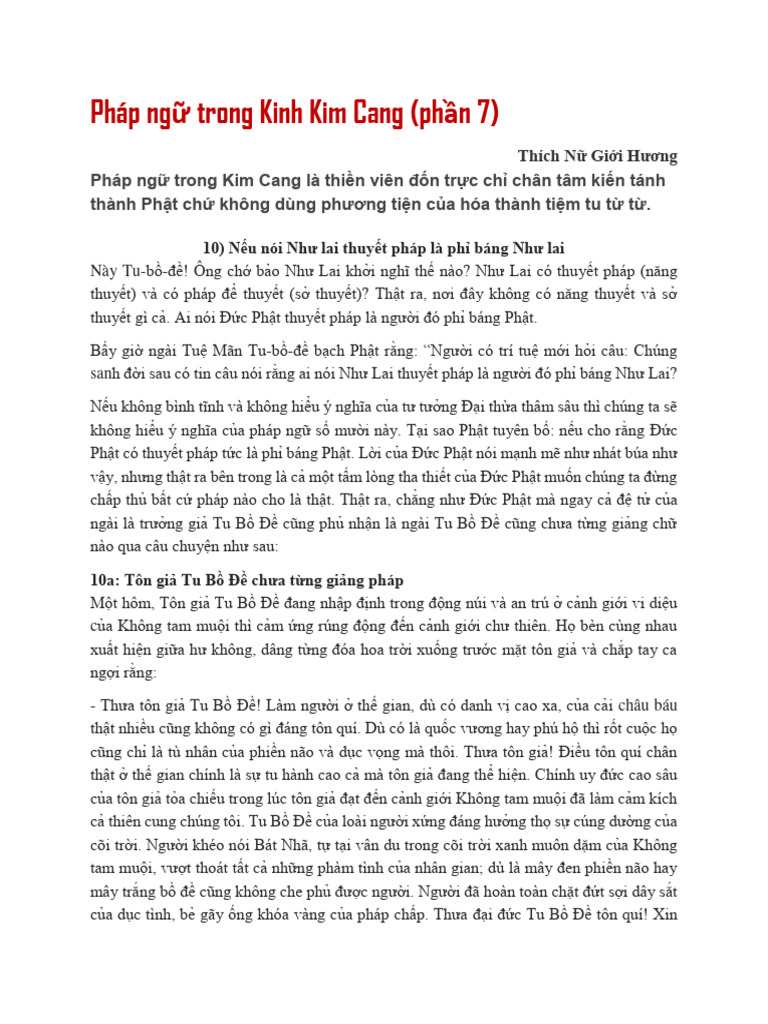 Pháp ngữ trong Kinh Kim Cang (phần 7) | PDF