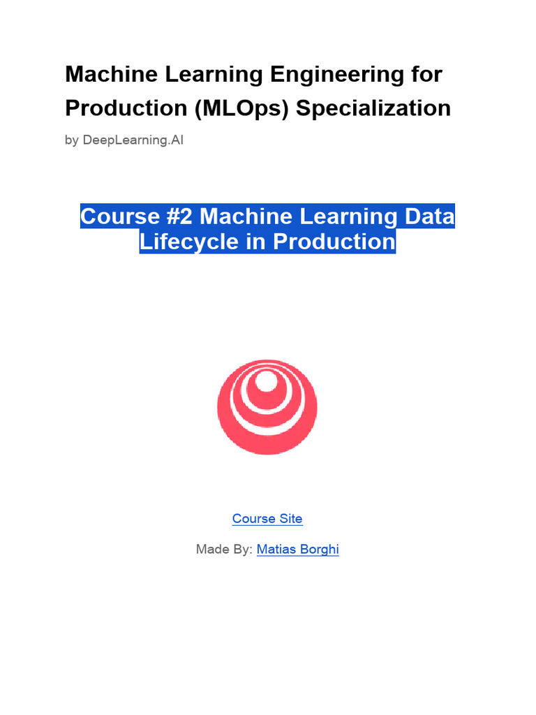 Course Two | PDF | Machine Learning | Metadata